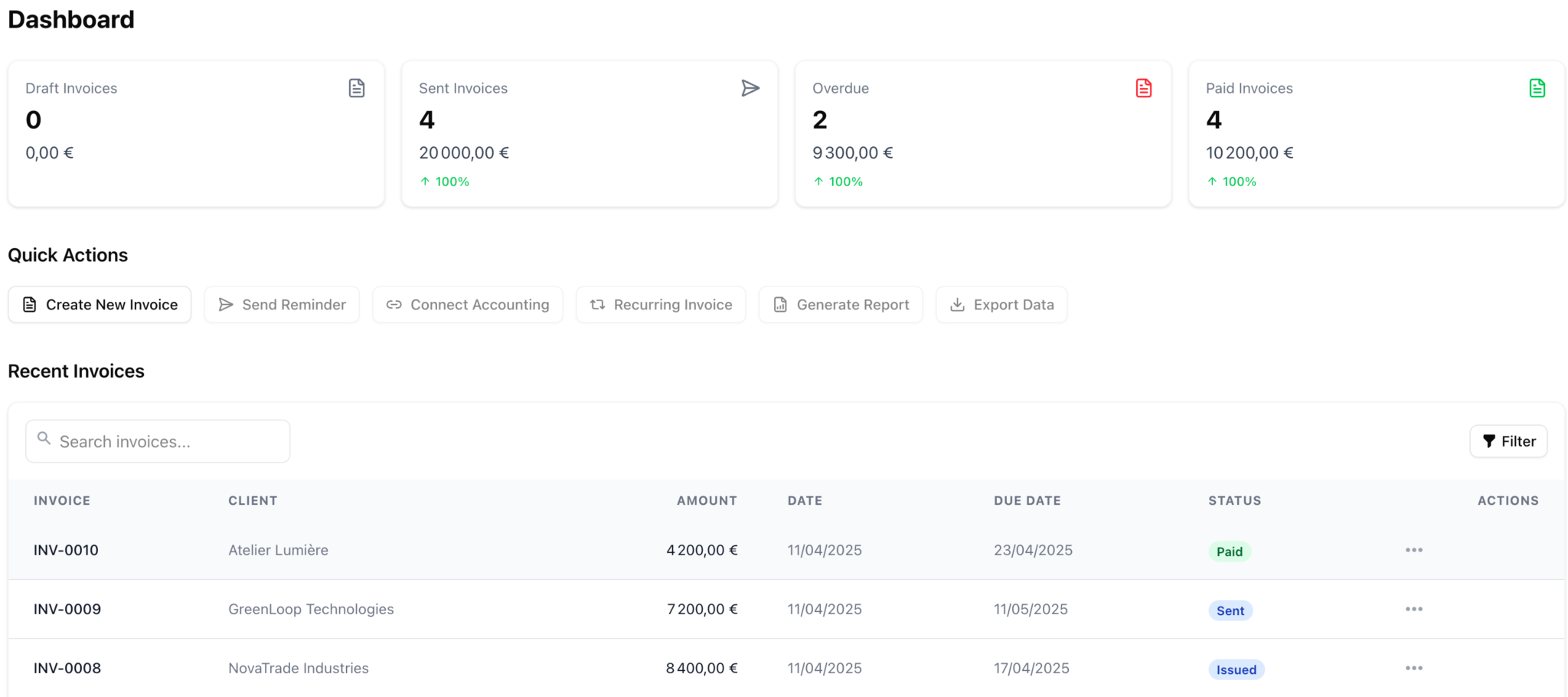 Free Invoice Generator for France - 20 Free Invoices/Month